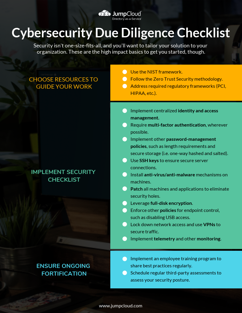 Cybersecurity Due Diligence Checklist - JumpCloud