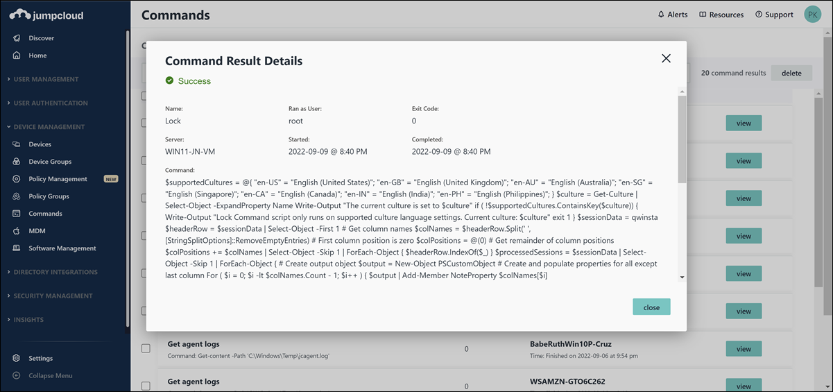 Get Started: Commands - JumpCloud
