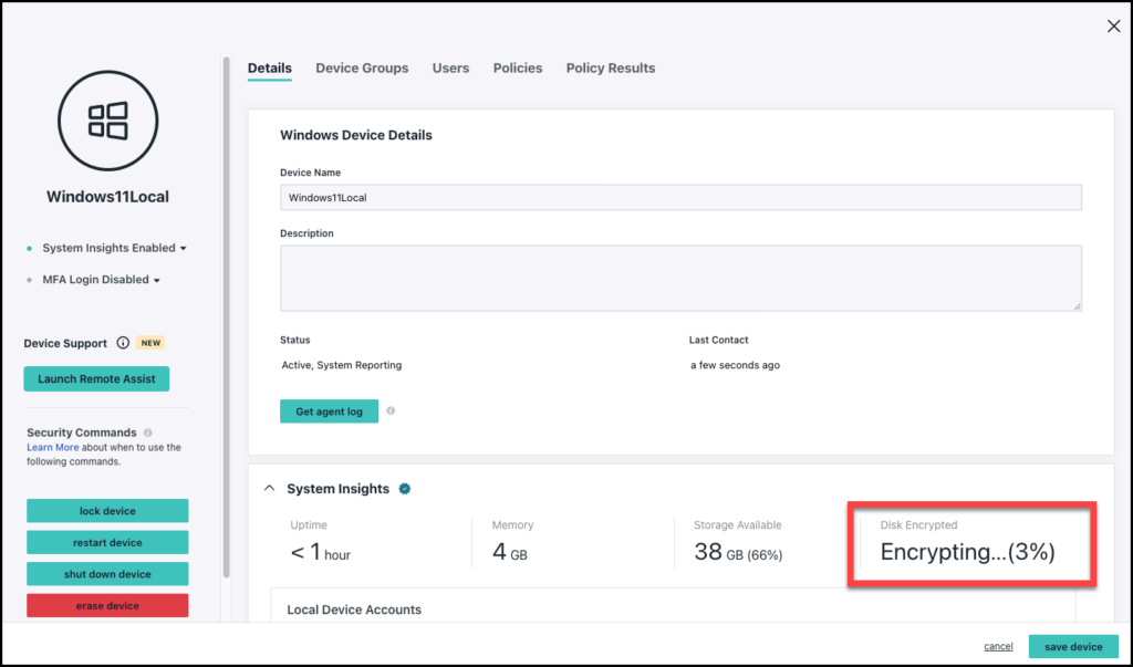 Create a BitLocker Policy for Windows Devices - JumpCloud