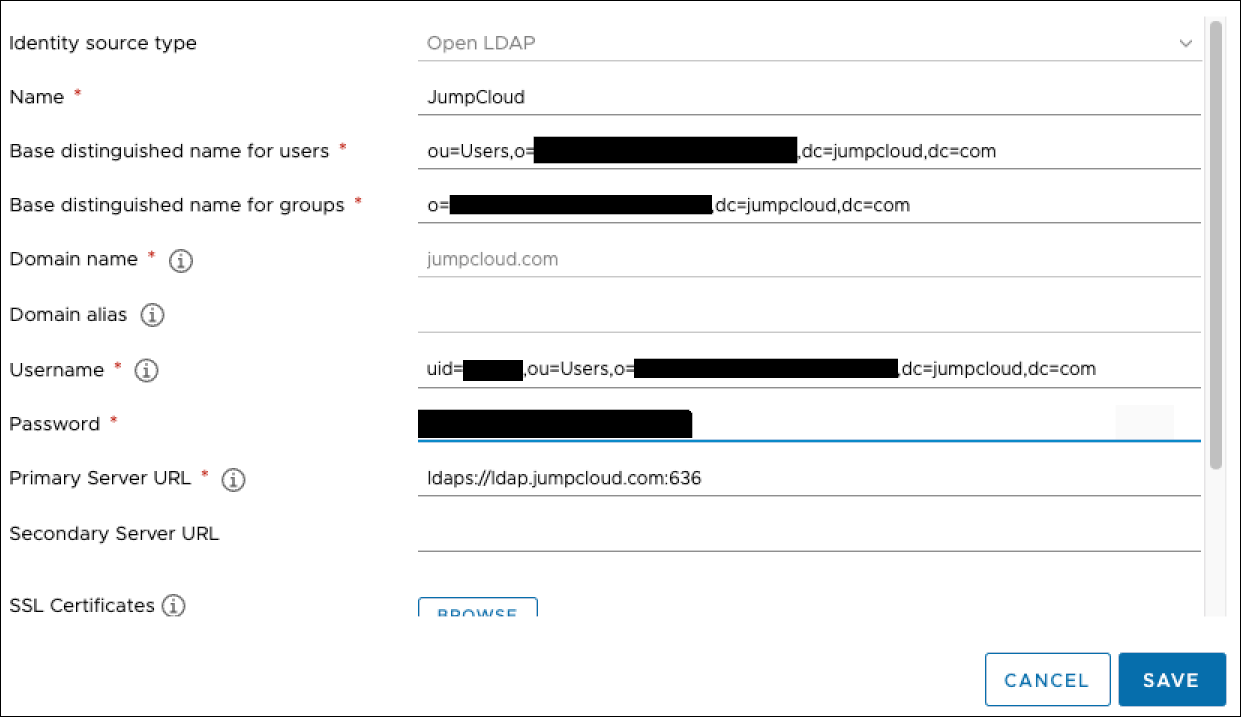 Configure VMware VCenter to Use Cloud LDAP - JumpCloud
