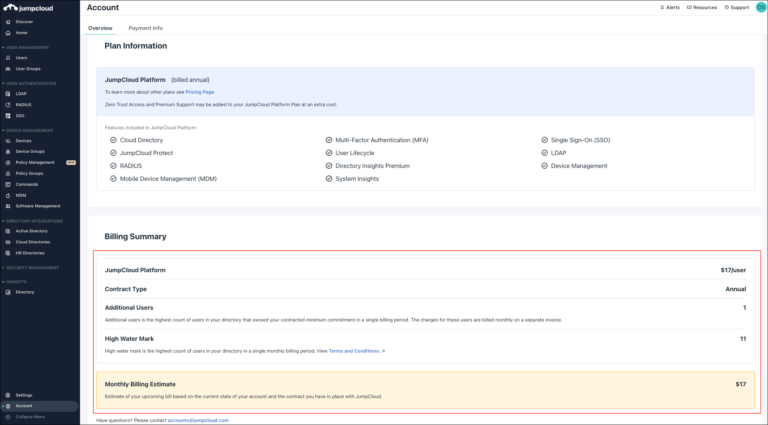 Manage Your Account - JumpCloud