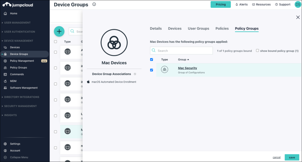 Create a Policy - JumpCloud