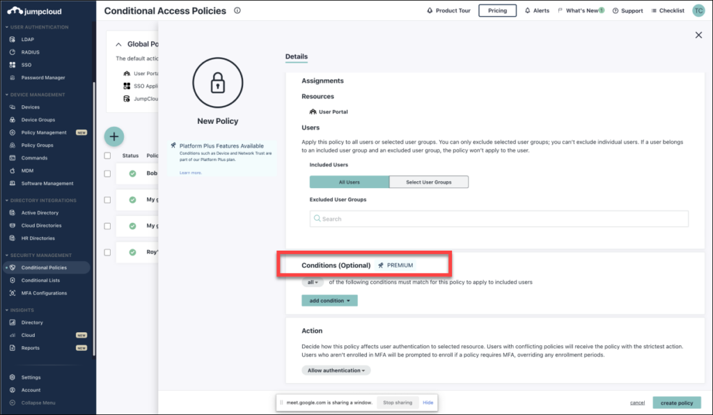 Explore Premium Features - JumpCloud