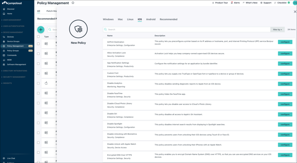 Create a Policy - JumpCloud