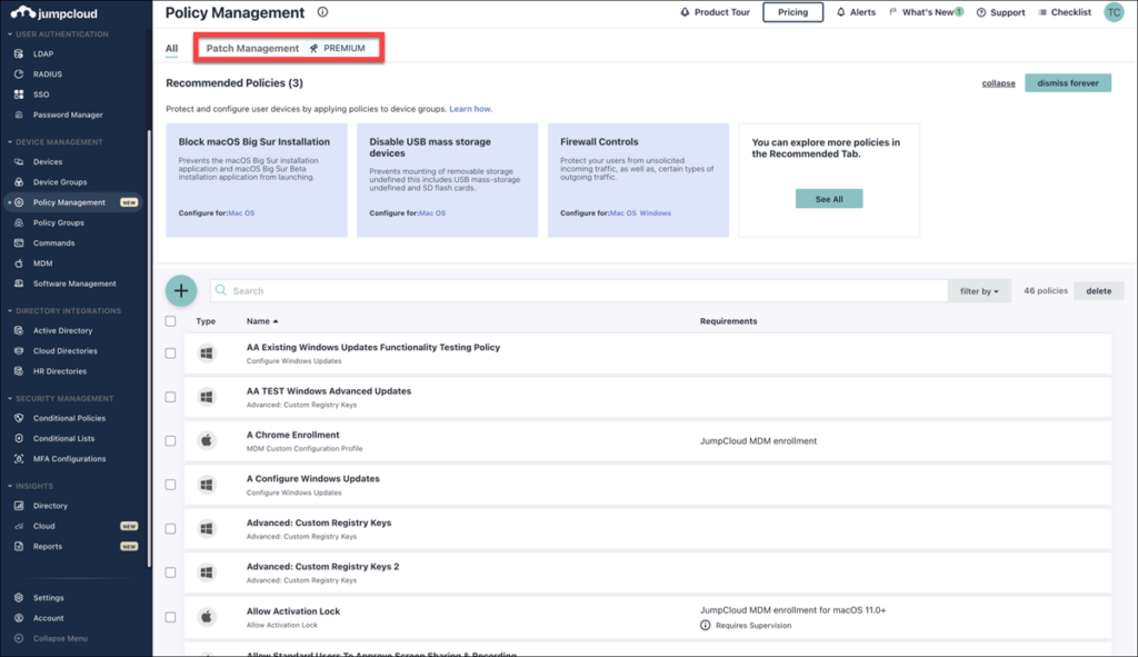 Explore Premium Features - JumpCloud