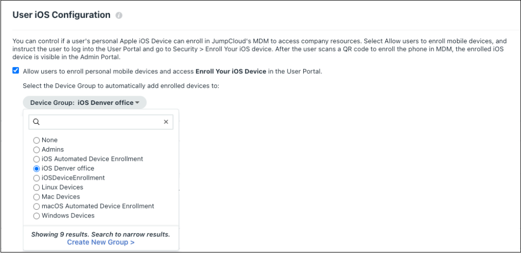 Change a Default Device Group for Apple Devices - JumpCloud