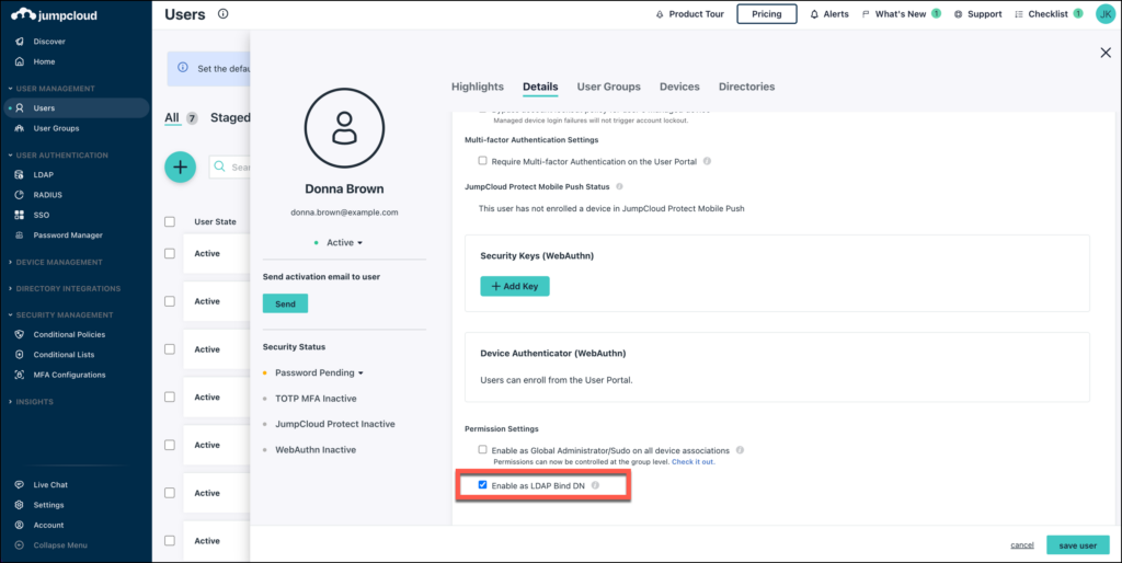 Use Cloud LDAP - JumpCloud