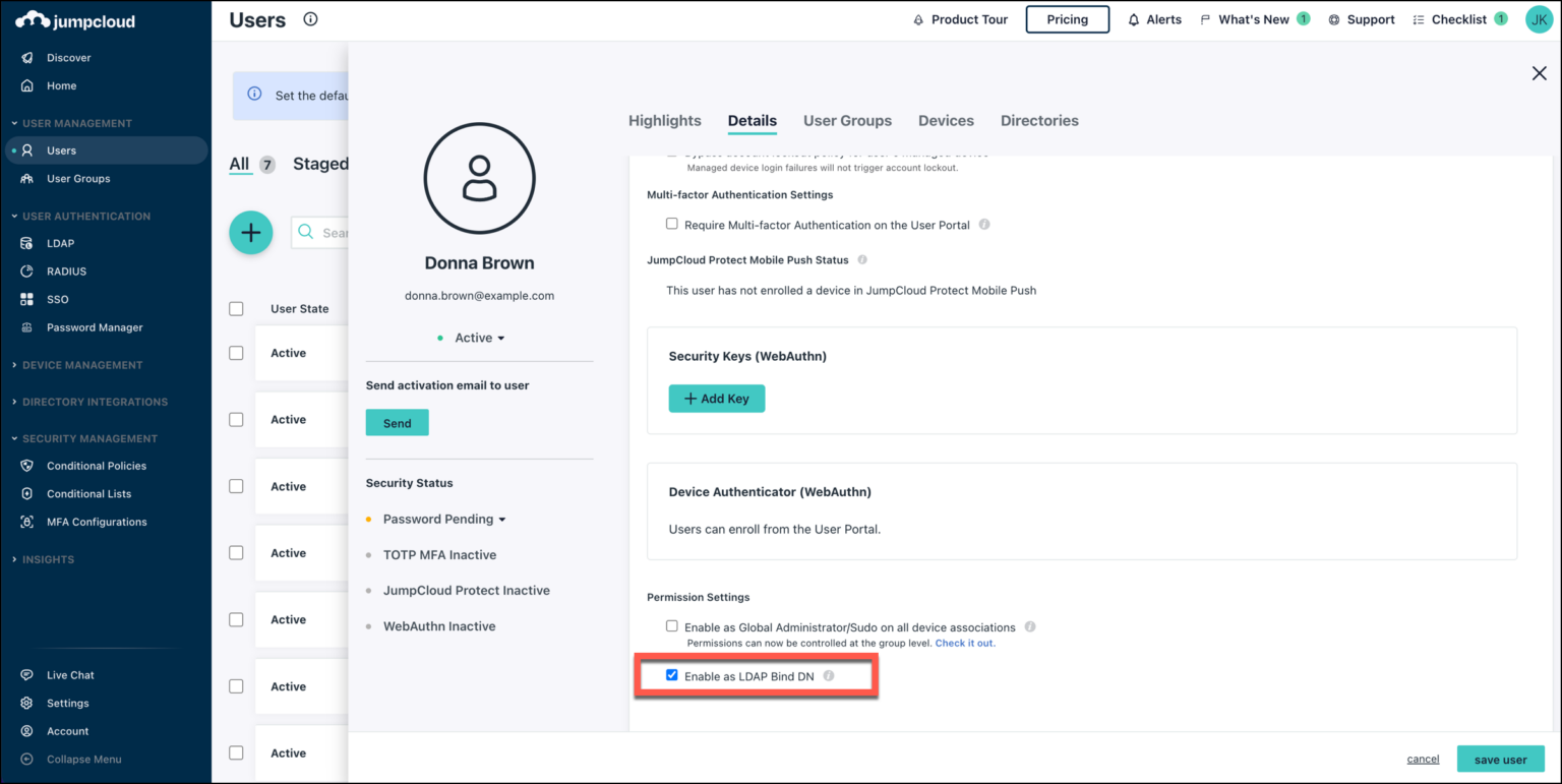 Use Cloud LDAP - JumpCloud