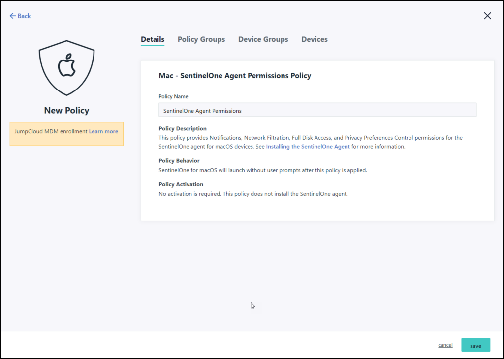 Install the SentinelOne Agent - JumpCloud