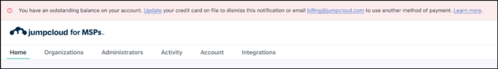 Manage Payments in the MTP - JumpCloud