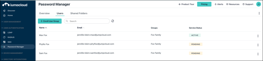 Enroll users in JumpCloud Password Manager: Admins - JumpCloud