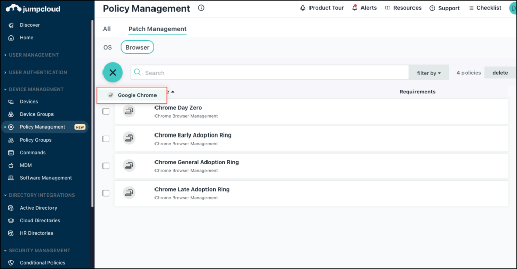 Create a Universal Browser Patch Policy - JumpCloud