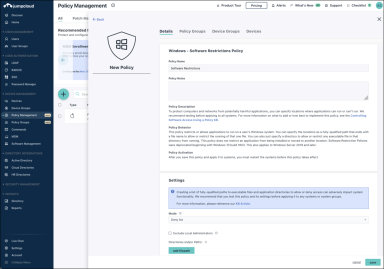 Restrict Software On Windows Devices Using A Policy Jumpcloud