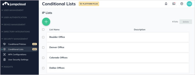 Get Started: IP Lists - JumpCloud