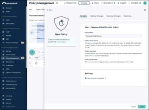 Create a Mac Password Modification Policy - JumpCloud
