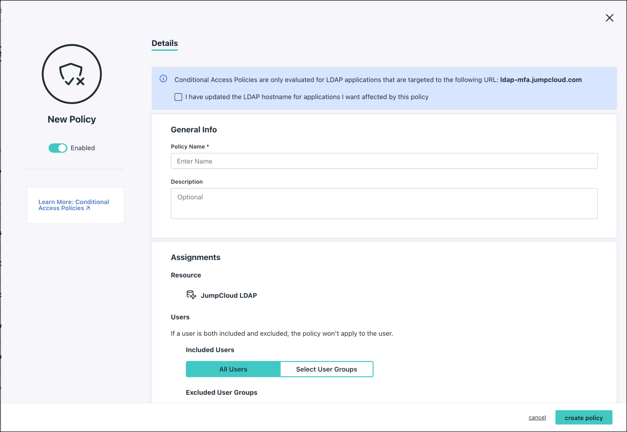 Configure MFA for LDAP - JumpCloud
