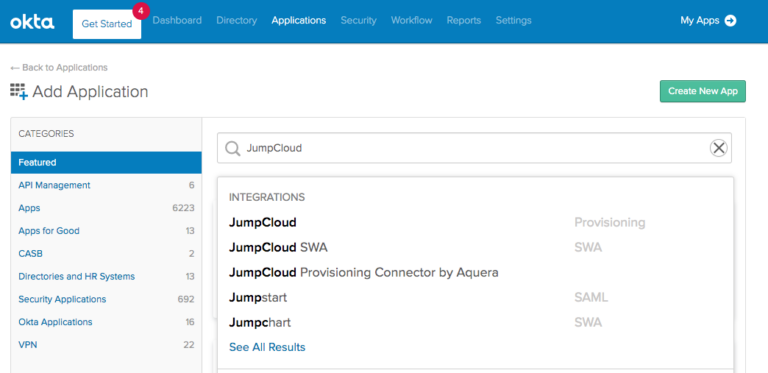 Configure Okta Real-time User and Password Import - JumpCloud