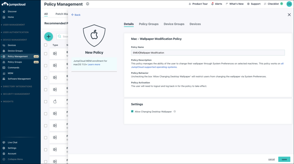 Change Mac Desktop Wallpaper With a Custom Command - JumpCloud