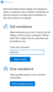 Windows 10 Quick Assist Command - JumpCloud