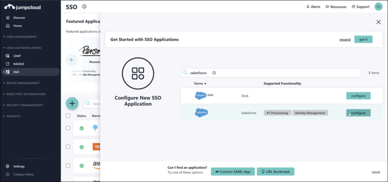 Get Started: SAML Single Sign-on (SSO) - JumpCloud