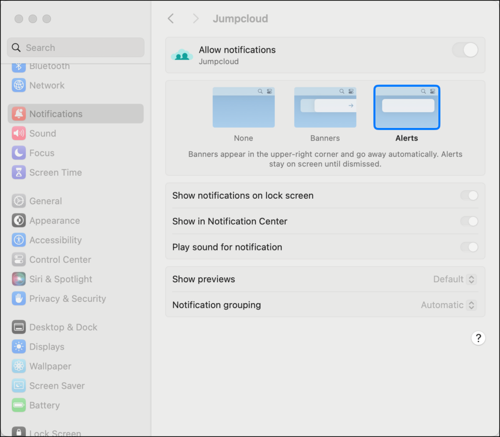 Enable Notifications Using A Configuration Profile Jumpcloud
