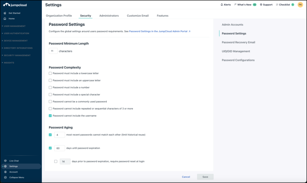 Force an Organization-Wide Password Reset - JumpCloud