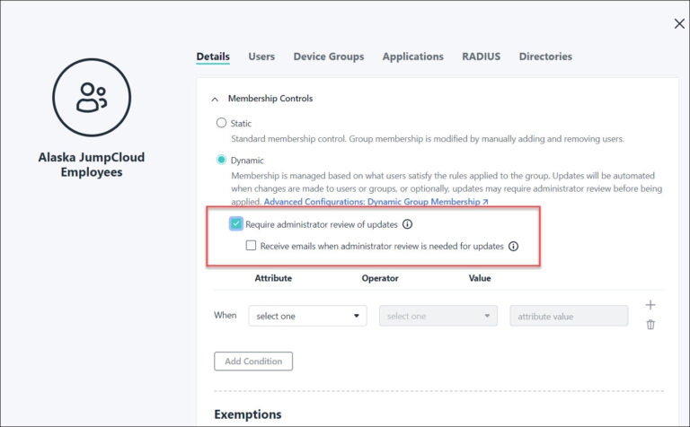 Configure Dynamic User Groups - JumpCloud