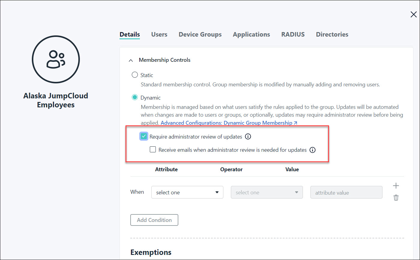 Configure Dynamic User Groups - JumpCloud