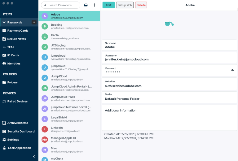 JumpCloud Password Manager Desktop App - JumpCloud