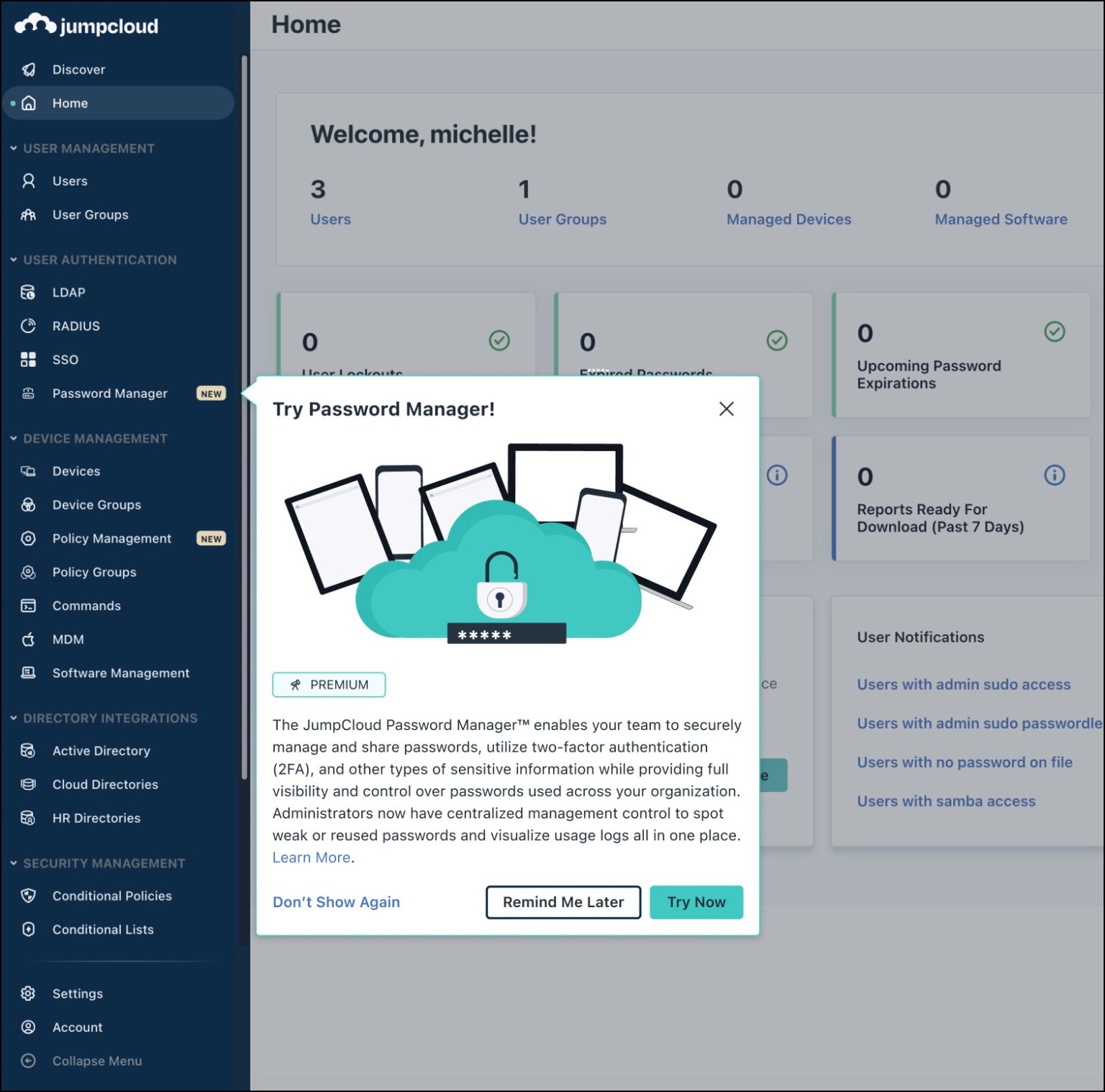 Get Started: Feature Trials - JumpCloud