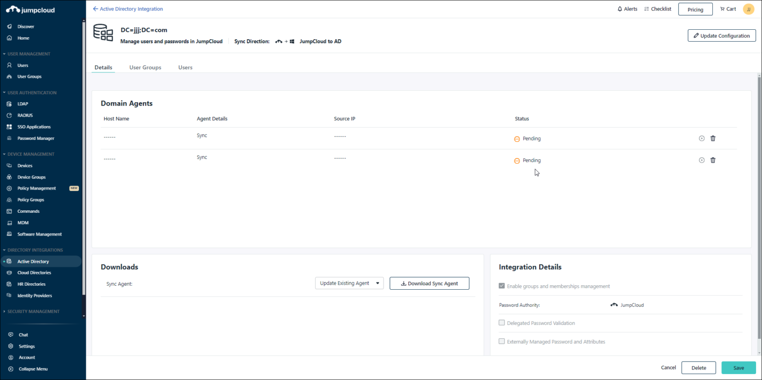 Configure ADI: Manage users, groups, and passwords in JumpCloud - JumpCloud
