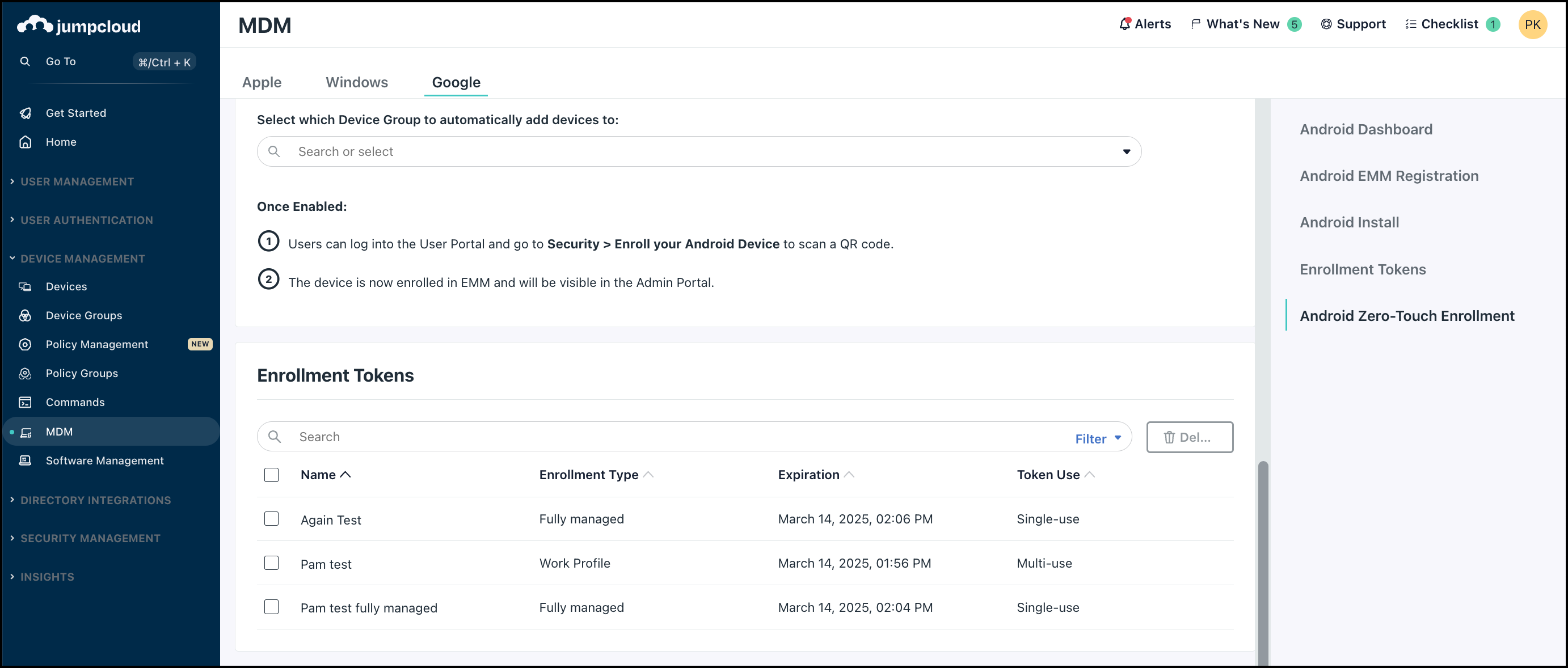 Add And Manage Android Devices Jumpcloud