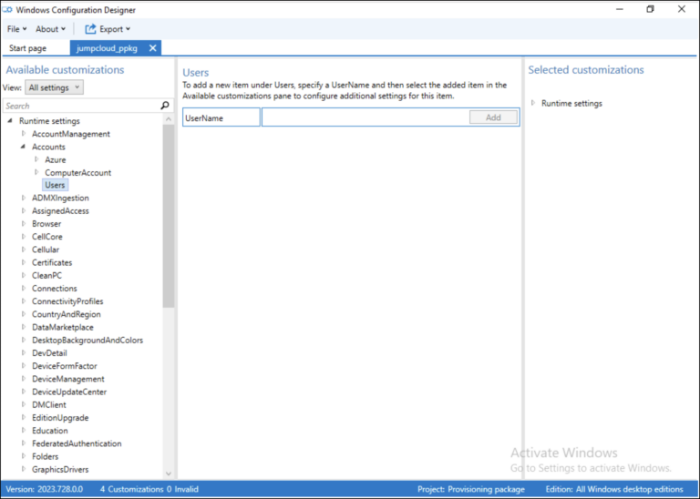 Enroll Windows MDM Using a Provisioning Package - JumpCloud