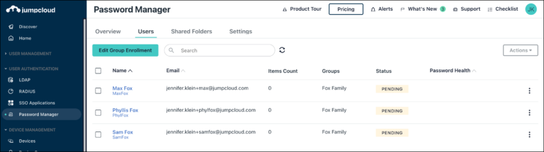 Enroll users in JumpCloud Password Manager: Admins - JumpCloud