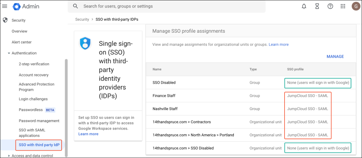 SSO with Google Workspace - JumpCloud