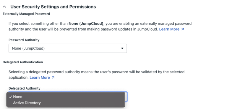 ADI: Use AD Delegated Authentication - JumpCloud