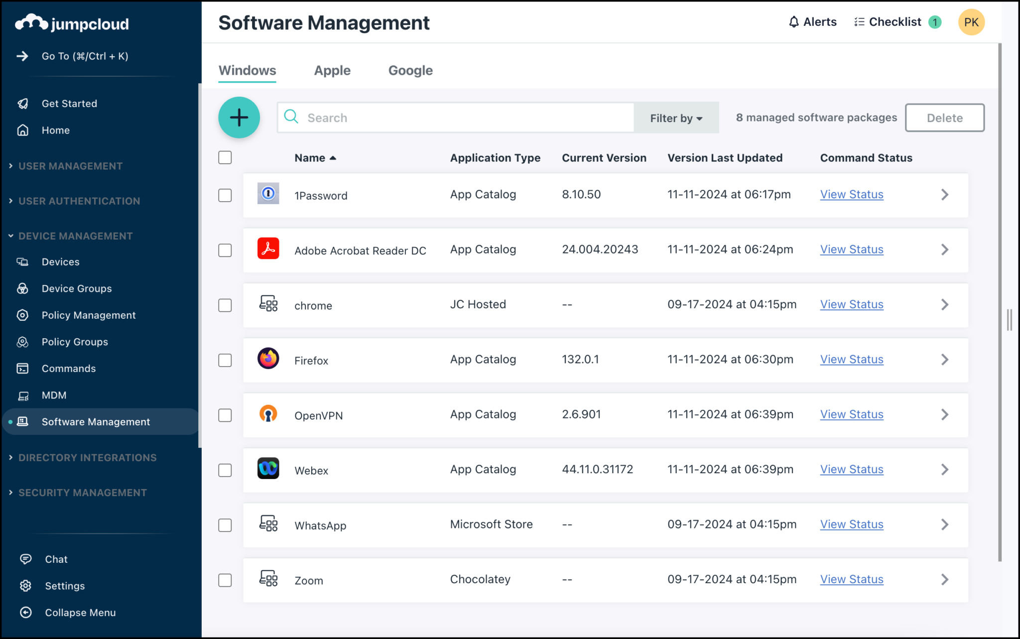 Use the JumpCloud App Catalog for Windows - JumpCloud