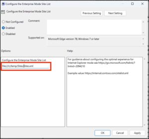 Configure Internet Explorer Mode for Edge - JumpCloud