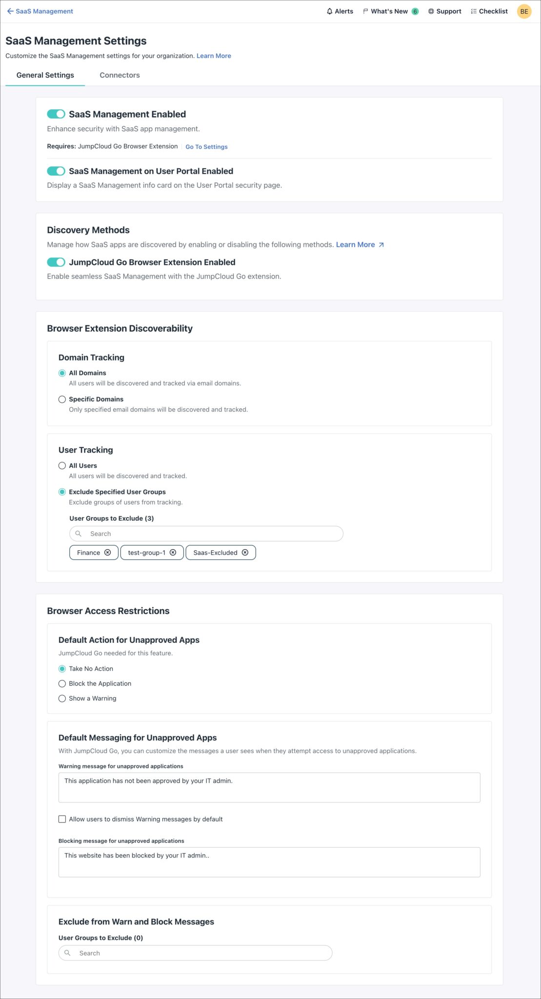 Configure SaaS Management - JumpCloud